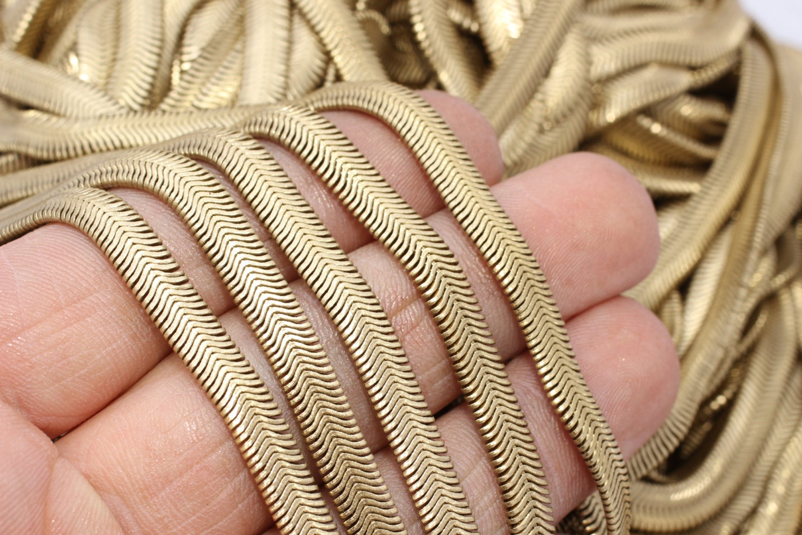 Raw Brass Snake Chains (6mm) - Cable Chain- Foxtail Chains - Rbb, THE1 ...
