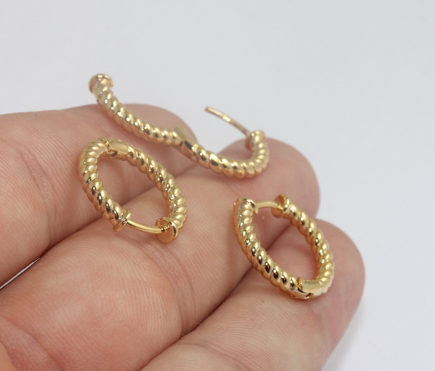 18mm 24k Shiny Gold Hoop Earrings Circle Earrings Minimalist | Etsy