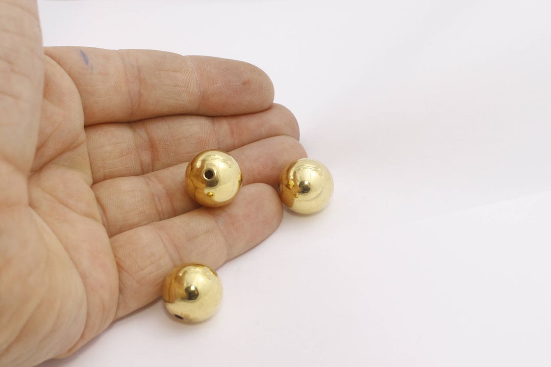 18mm Shiny Gold Plastic Ball Beads, Ball Pendant, Hollow Ball Beads ...