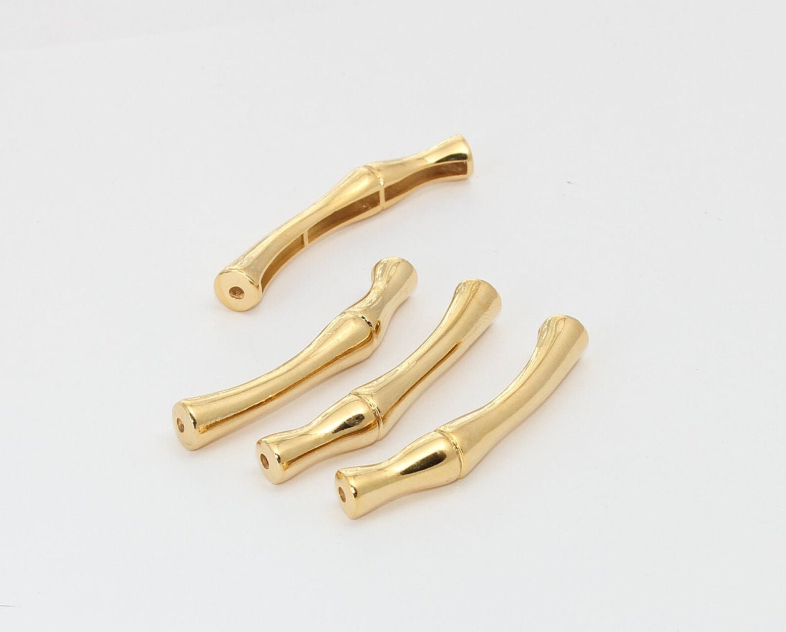 5x44mm 24k Shiny Gold Bone Charm, Bamboo Charms, Bamboo Necklace ...