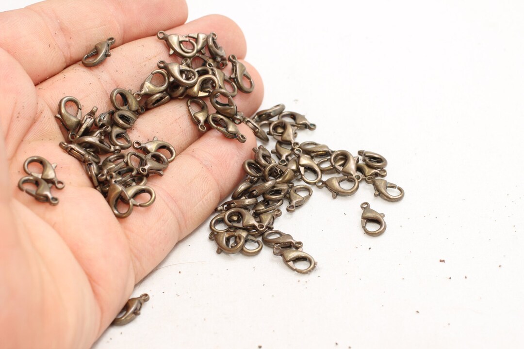 50 Pcs 12mm Antique Bronze Claw Clasp, Bronze Lobster Claw Clasp ...