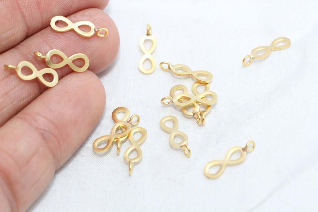 5x10mm 24K Matt Gold Infinity Charm, Infinity Pendant, Bracelet Charms ...
