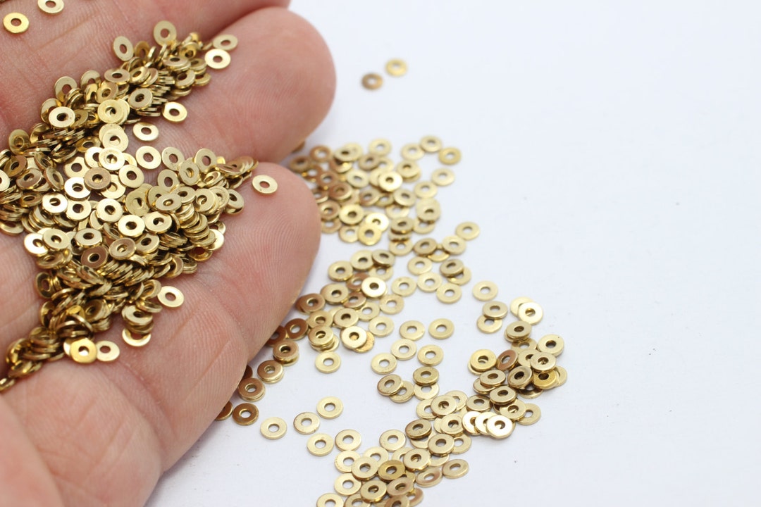 500 Pcs 3mm Raw Brass Round Disc , Stamping Tag , Coins, Middle Hole ...