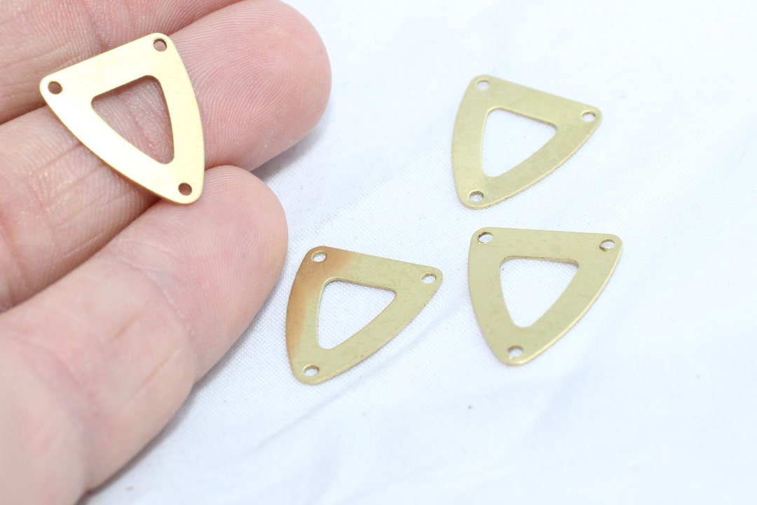 30 Pcs 16x18mm Raw Brass Connectors, Geometric Beads, Brass Charms ...