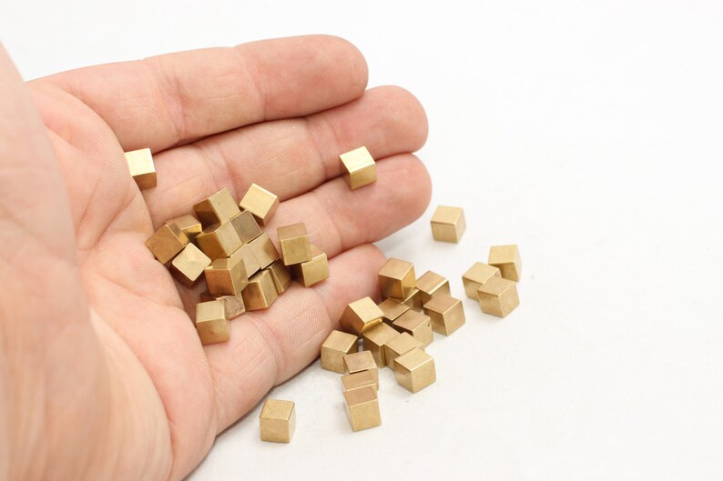 20 Pcs Raw Brass Cubes for Square Studs Solid Brass Cube | Etsy