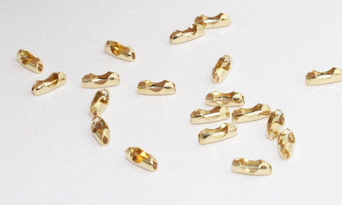 24k Shiny Gold Ball Chain Clasp, Fit 1,5mm Ball Chain, Connector Clasp ...