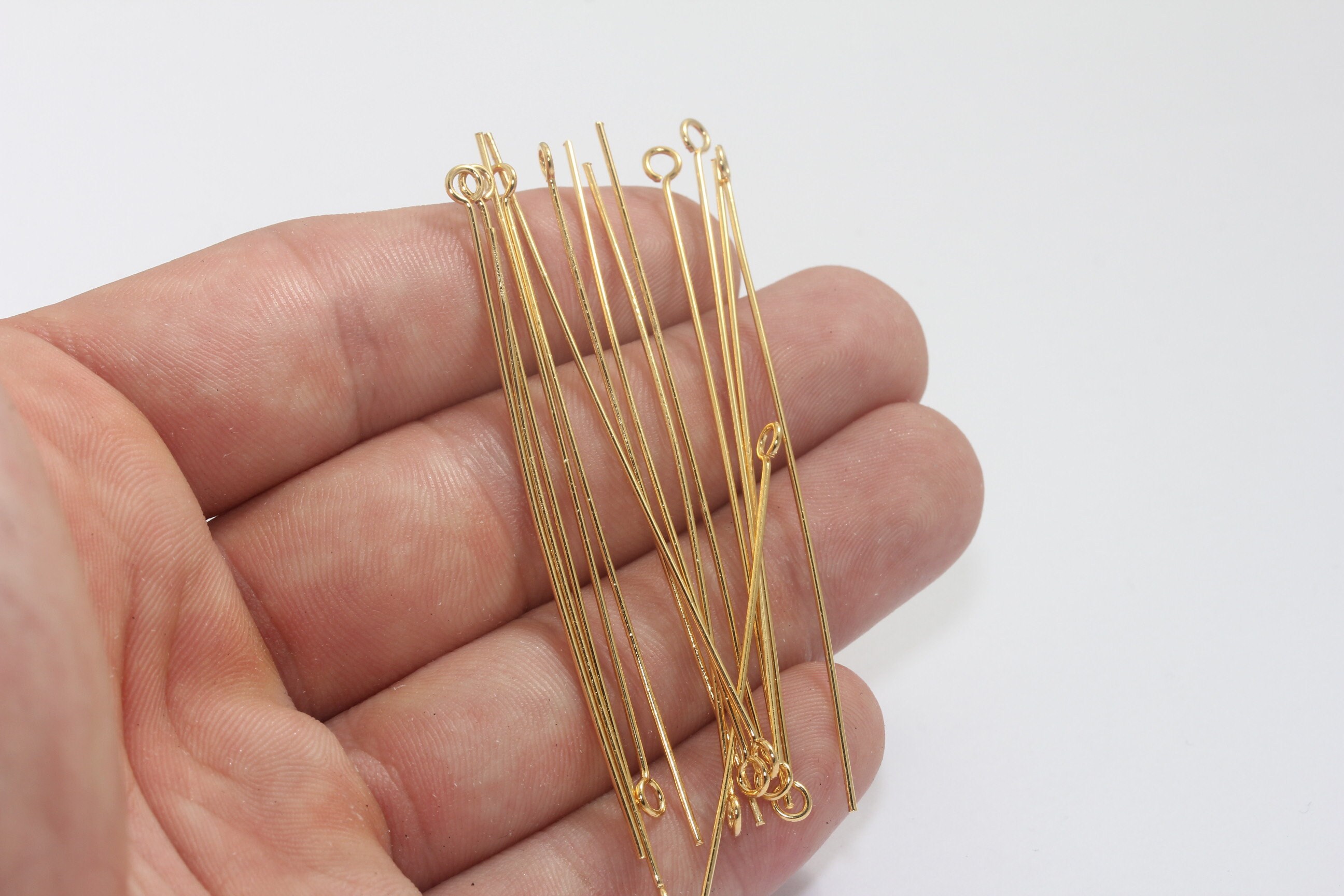 70mm 24k Shiny Gold Eye Pins Hoop Eye Pins Eye Pins With | Etsy