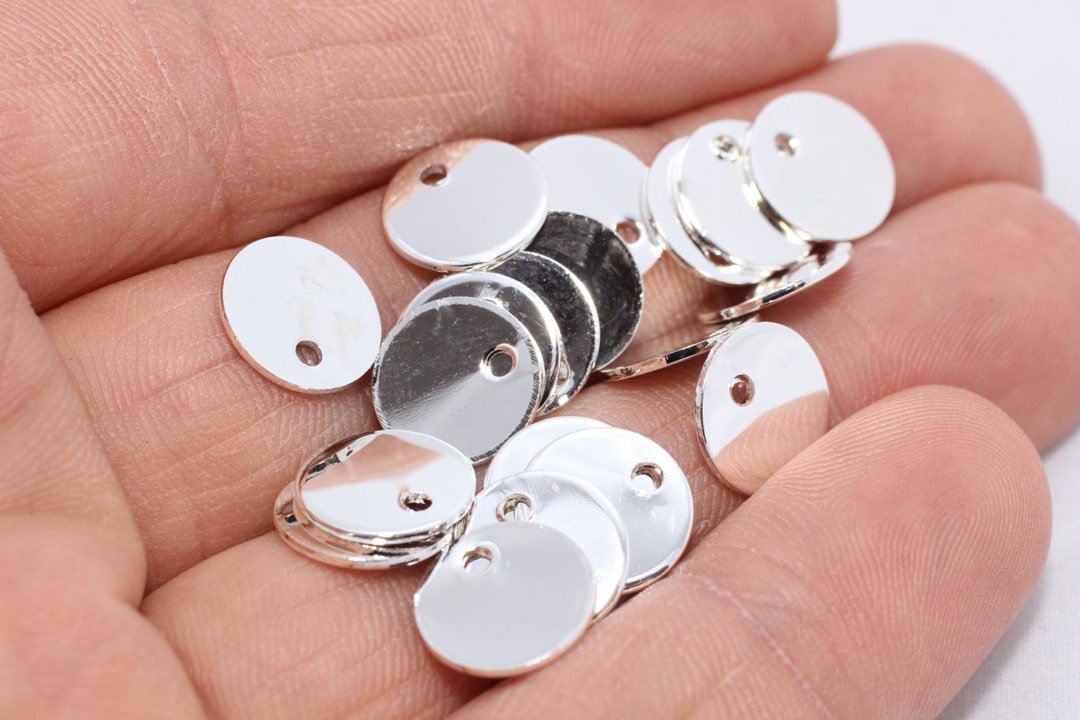25 Pcs 8mm Silver Plated Coins, Coins, Drop Charms, Round Charms ...