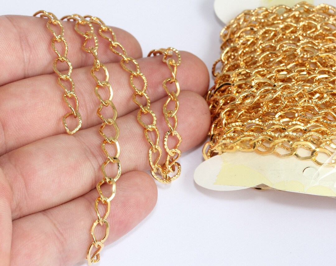 6x9mm 24k Shiny Gold Link Chain, Oval Link Chain, Drawn Cable Chain ...
