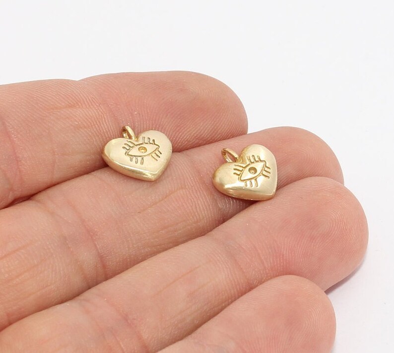 5 Pcs 11mm Raw Brass Heart, Brass Pendant, Brass Heart Charms, Heart ...