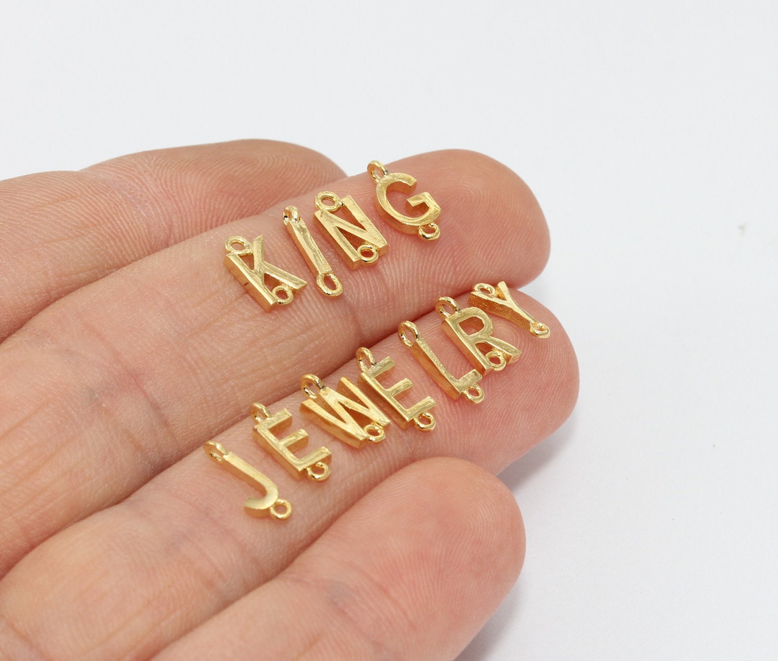 5x10mm 24k Shiny Gold Plated Letters Gold Initialcharms - Etsy