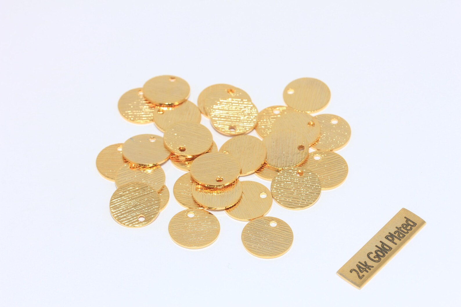 12mm 24k Shiny Gold Coins, Textured Coin Charms, Round Disc Charms ...