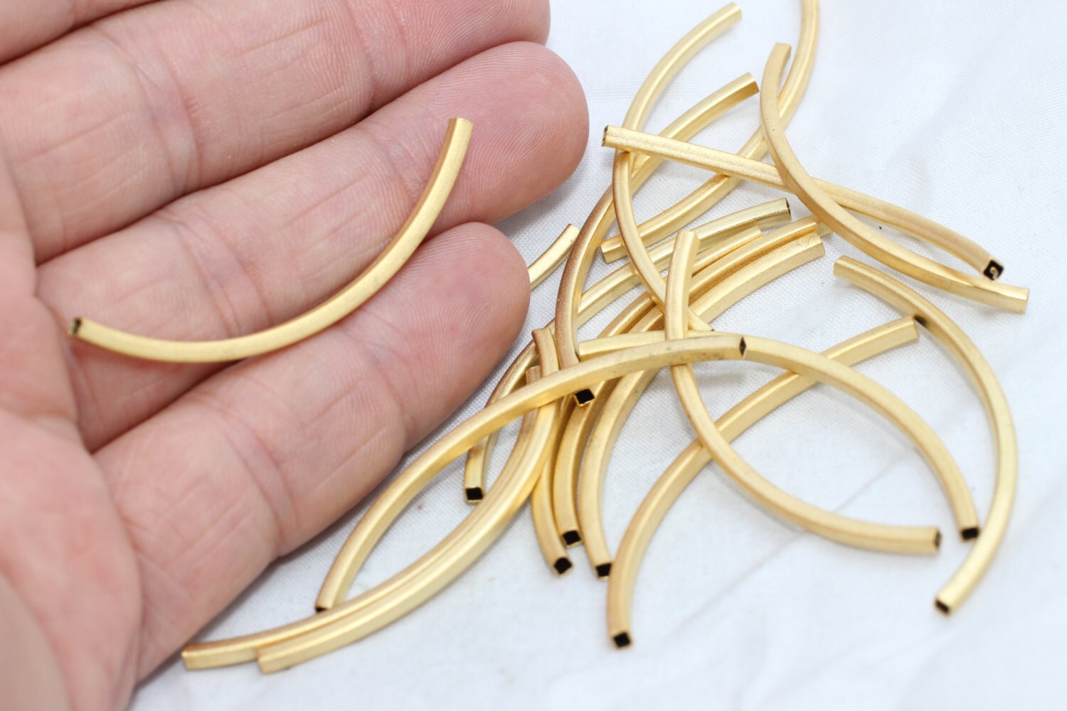 20 Pcs 2x50mm 24k Matt Gold Cuff Tubes, Bracelet Bangle, Tube Necklace ...