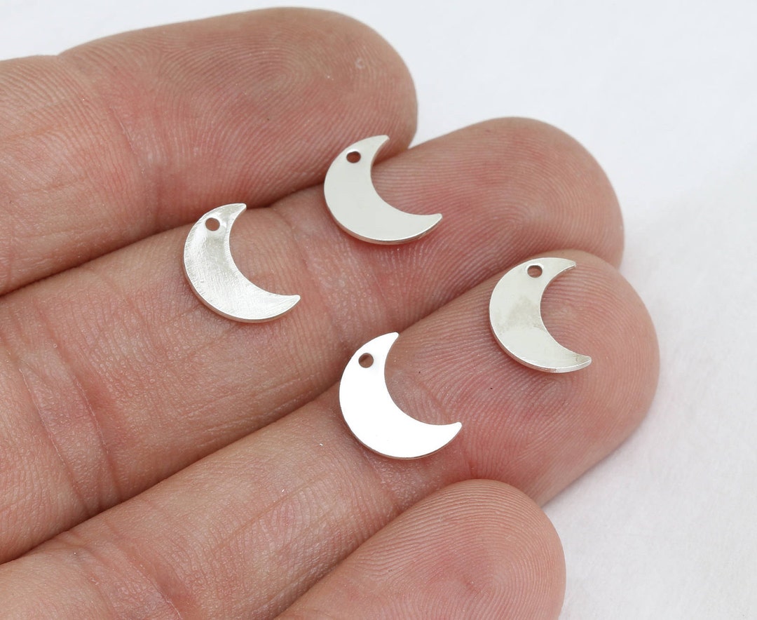 7x10mm Silver Plated Moon Charms, Half Moon Pendant, Moon Necklace ...