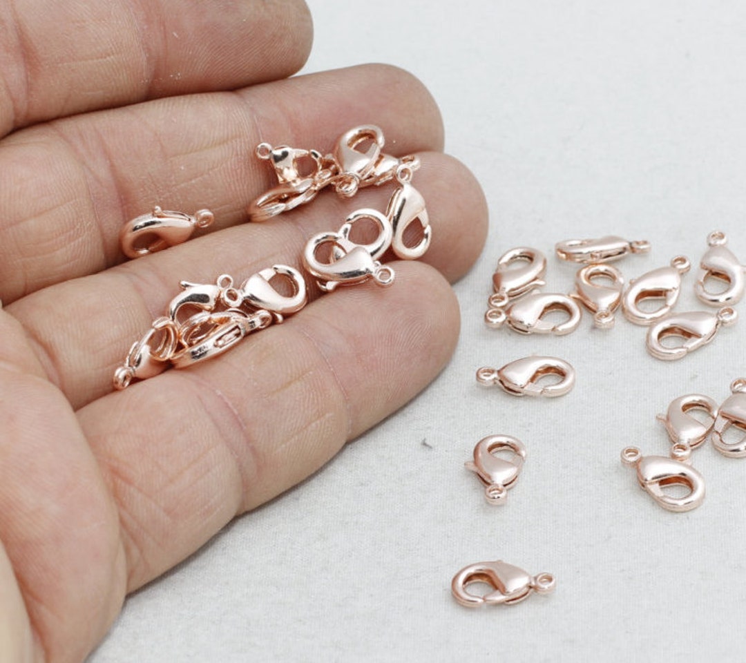 20 Pcs 12mm Rose Gold Claw Clasp, Lobster Claw Clasp, Necklace Closures ...
