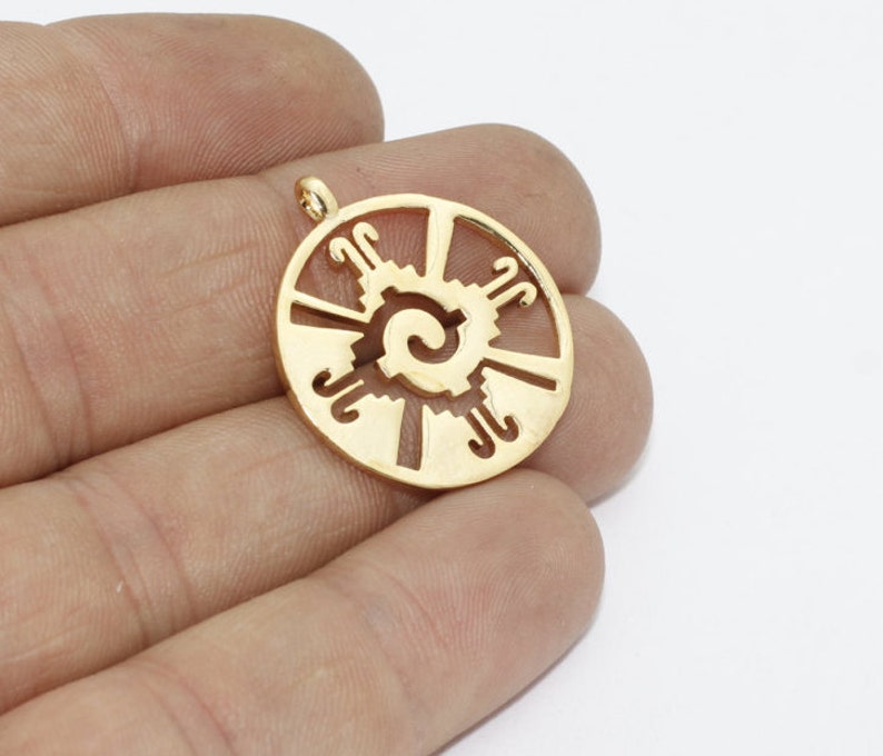 24mm 22k Shiny Gold Hunab Ku Charms Hunab Ku Pendant Celtic | Etsy