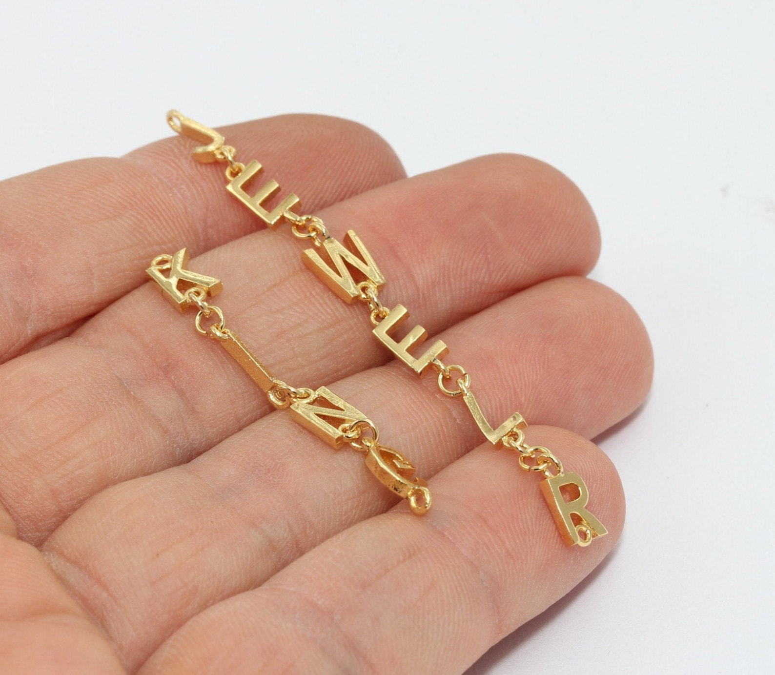 5x10mm 24k Shiny Gold Plated Letters Gold Initialcharms - Etsy