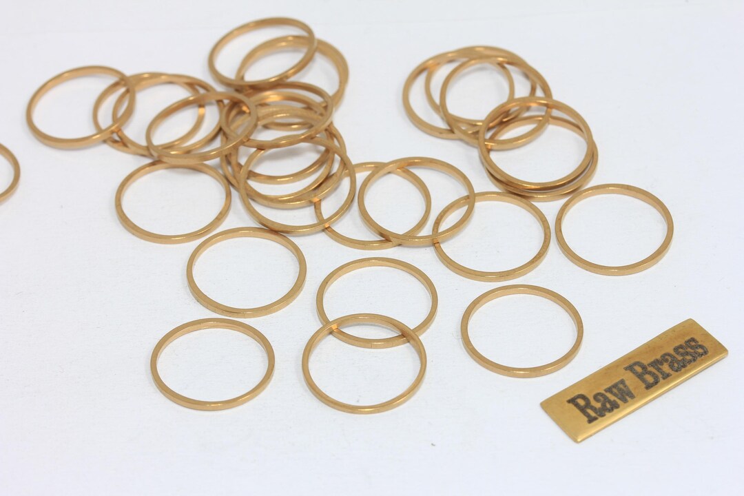 16mm Raw Brass Closed Ring, Connectors, Circle Connector, Round ...