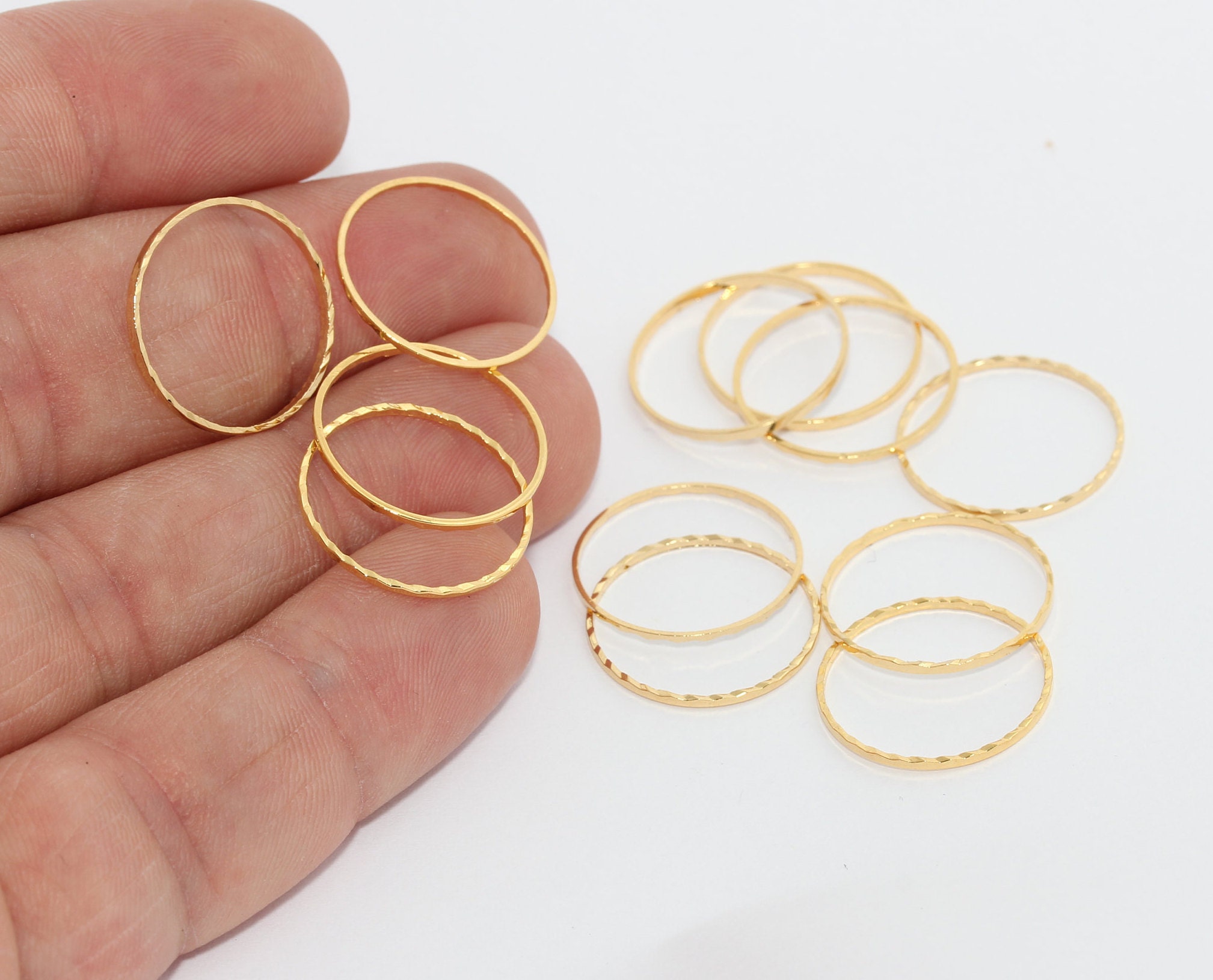 18mm 24k Shiny Gold Closed Ring, Connectors, Circle Connector, Simple ...
