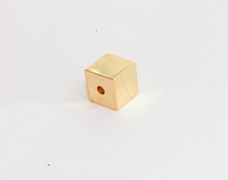 10mm 24k Shiny Gold Cube Pendant Cube Beads Geometric | Etsy