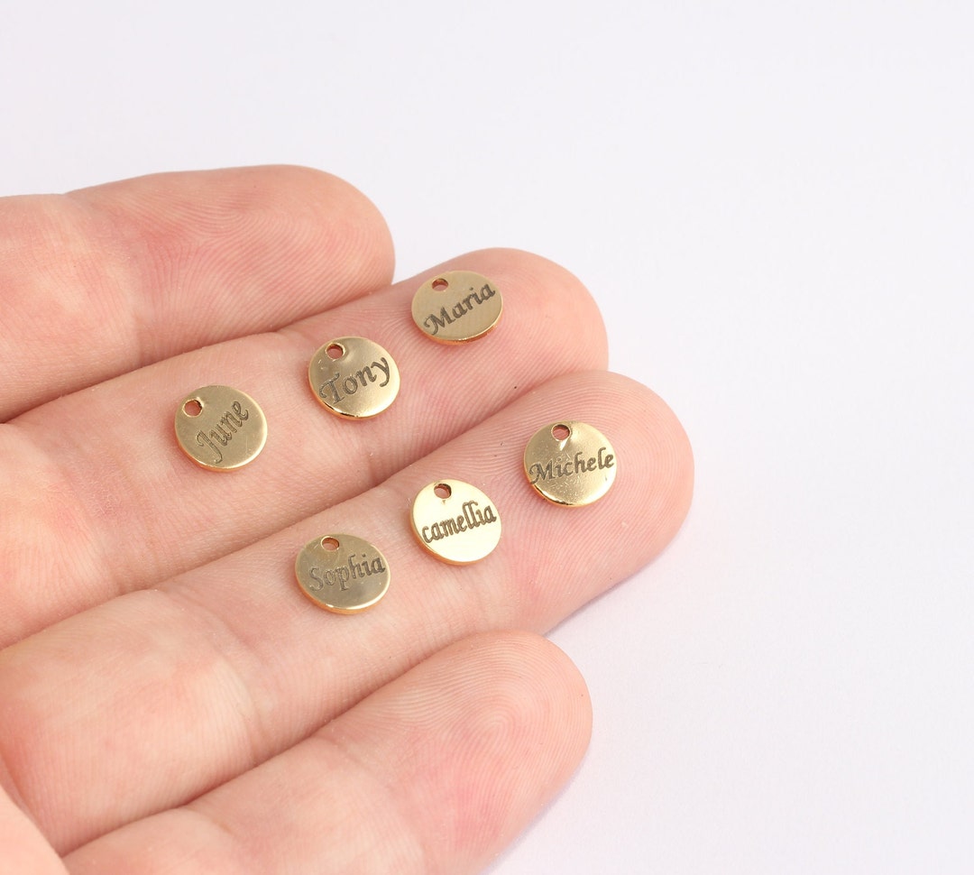 8mm 24k Shiny Gold Coin, Custom Charms Necklace, Mother's Day Present ...