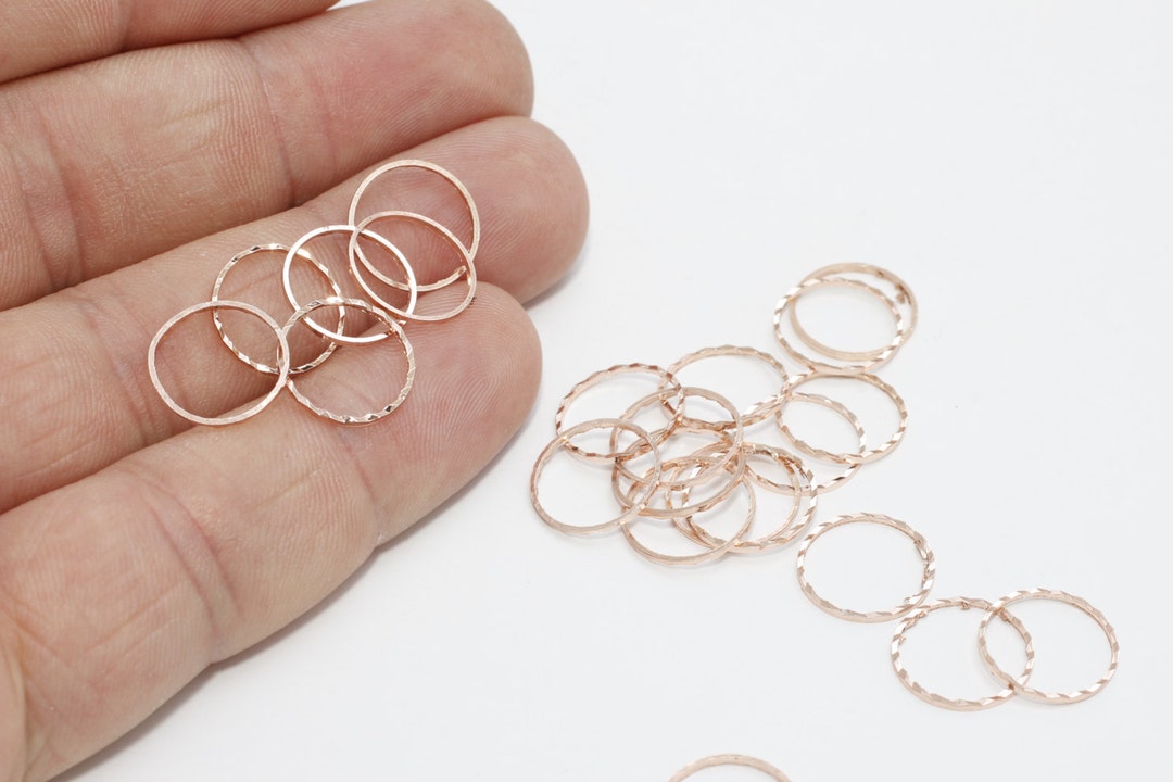 20 Pcs 12mm Rose Gold Closed Ring, Connectors, Circle Connector, Simple ...