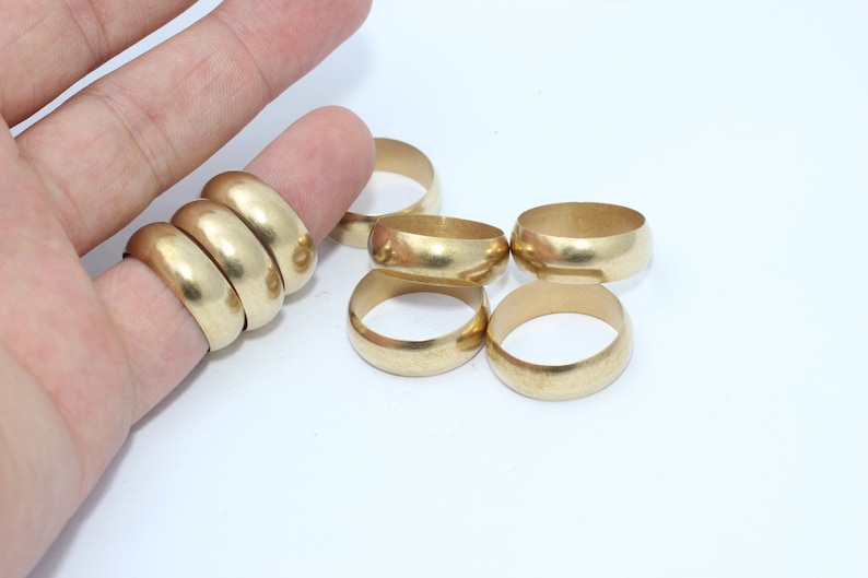 5 Pcs Inner 17mm Raw Brass Flat Ring Flat Band Wide Flat | Etsy
