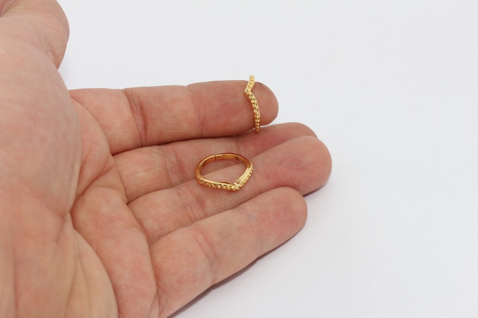 1.8mm 24k Shiny Gold Ring Adjustable Ring Gold Ring V-shape | Etsy