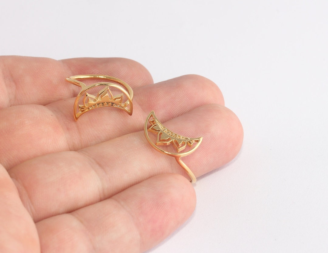 18mm 24k Shiny Gold Ring, Elegant Crown Rings, Gold Plated Rings ...