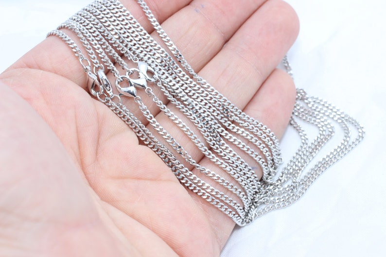 17 '' 2x24mm Silver Color Chain Ready Made Necklace | Etsy