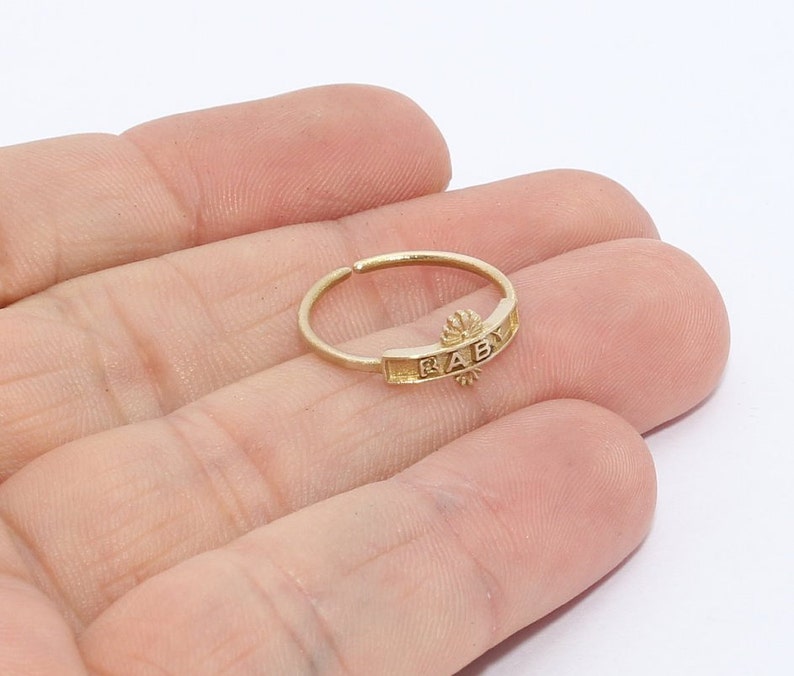 17mm Raw Brass Baby Ring Adjustable Ring Dainty Rings Baby - Etsy