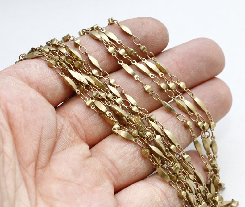 33 Feet Raw Brass Bar Chain 22mm Raw Brass Soldered Chain | Etsy