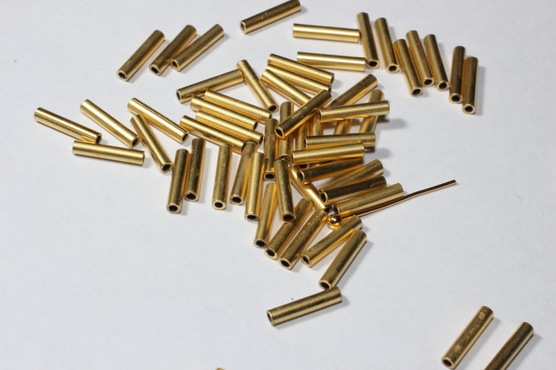 2x10mm 24k Matt Gold Spacer Tubes, Tube Beads, Round Tubes, Spacer Tube ...