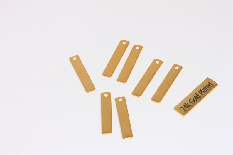 5x25mm 24k Shiny Gold Nameplate Bar, Personalized Bar Pendant, Bar ...