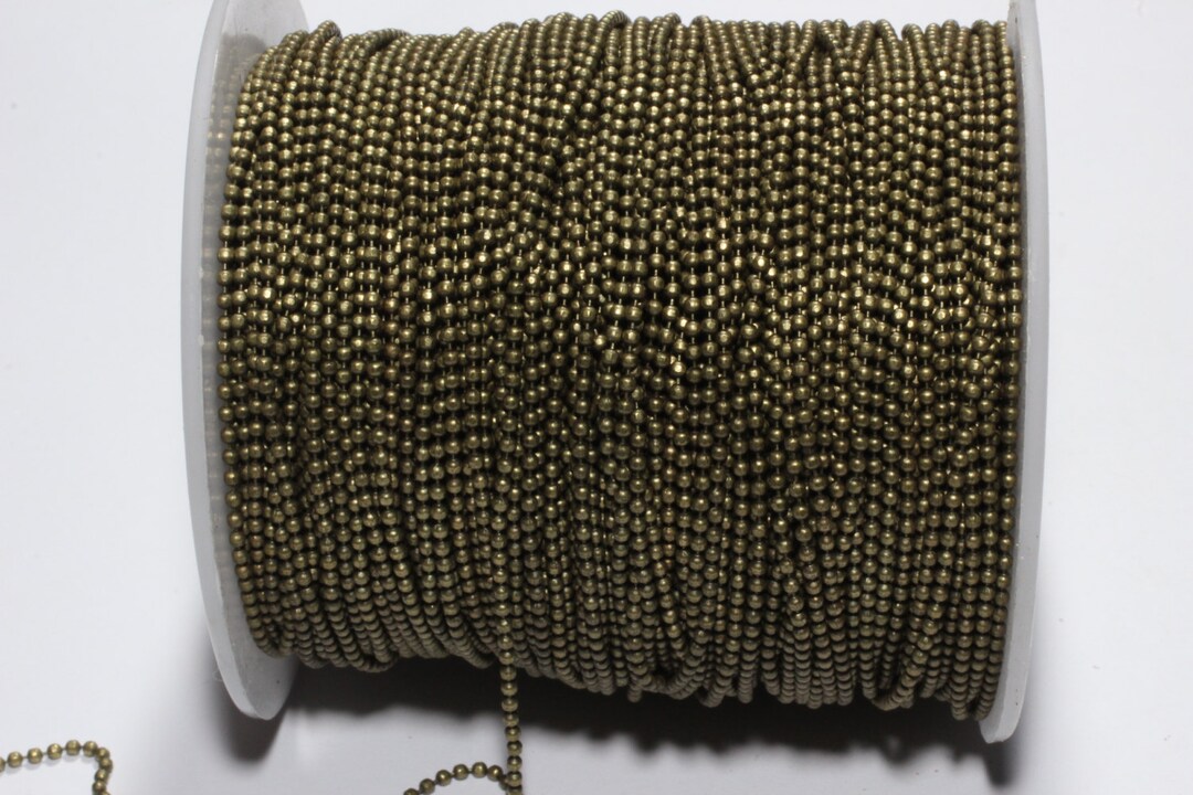 33 Feet 1,2mm Antique Bronze Ball Chain, Faceted Ball Chain, Bulk Lot ...