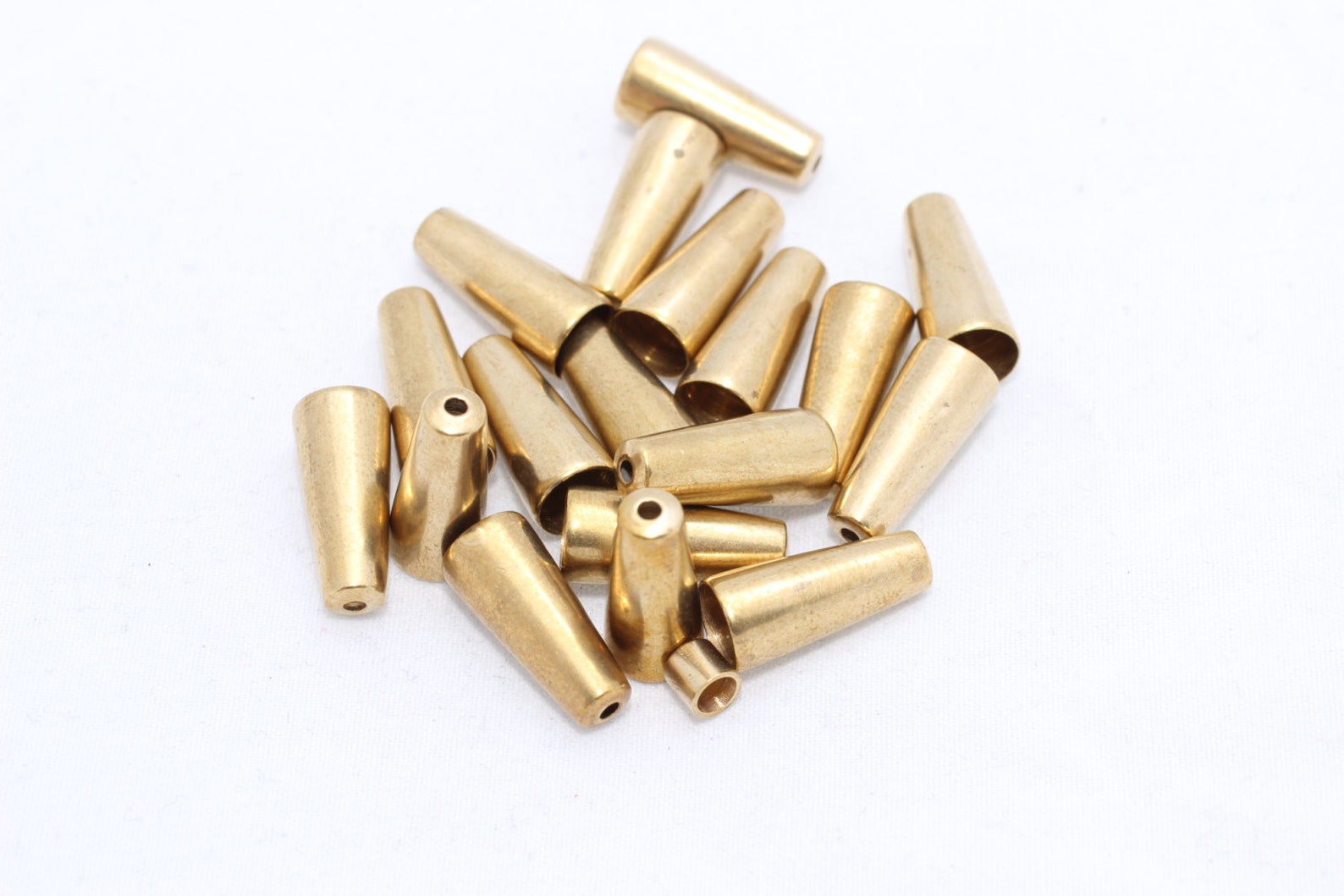 25 Pcs 15mm Raw Brass End Cap, Brass Cone Cap, Long End Cap, Tassel End ...