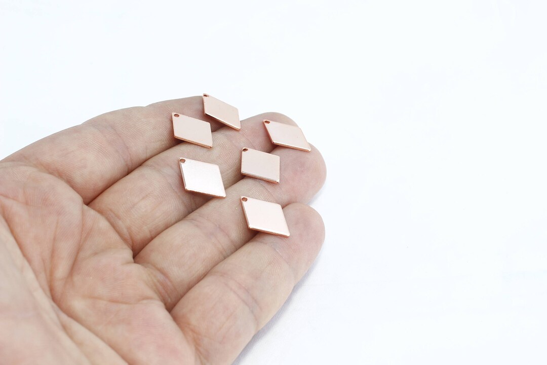 12x17mm Rose Gold Triangle Disc , Nameplate Disc, Stamped Disc, Disc ...