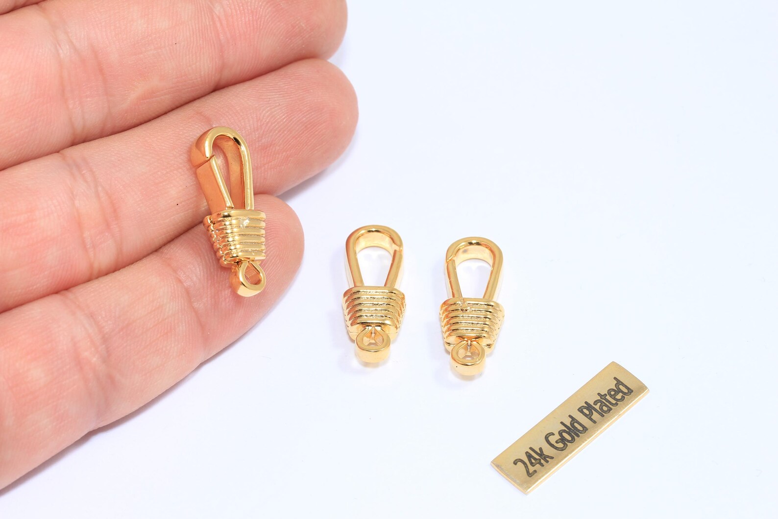 9x24mm 24k Shiny Gold Swivel Clasp, Key Ring Clasps, Carabiner Clasp ...