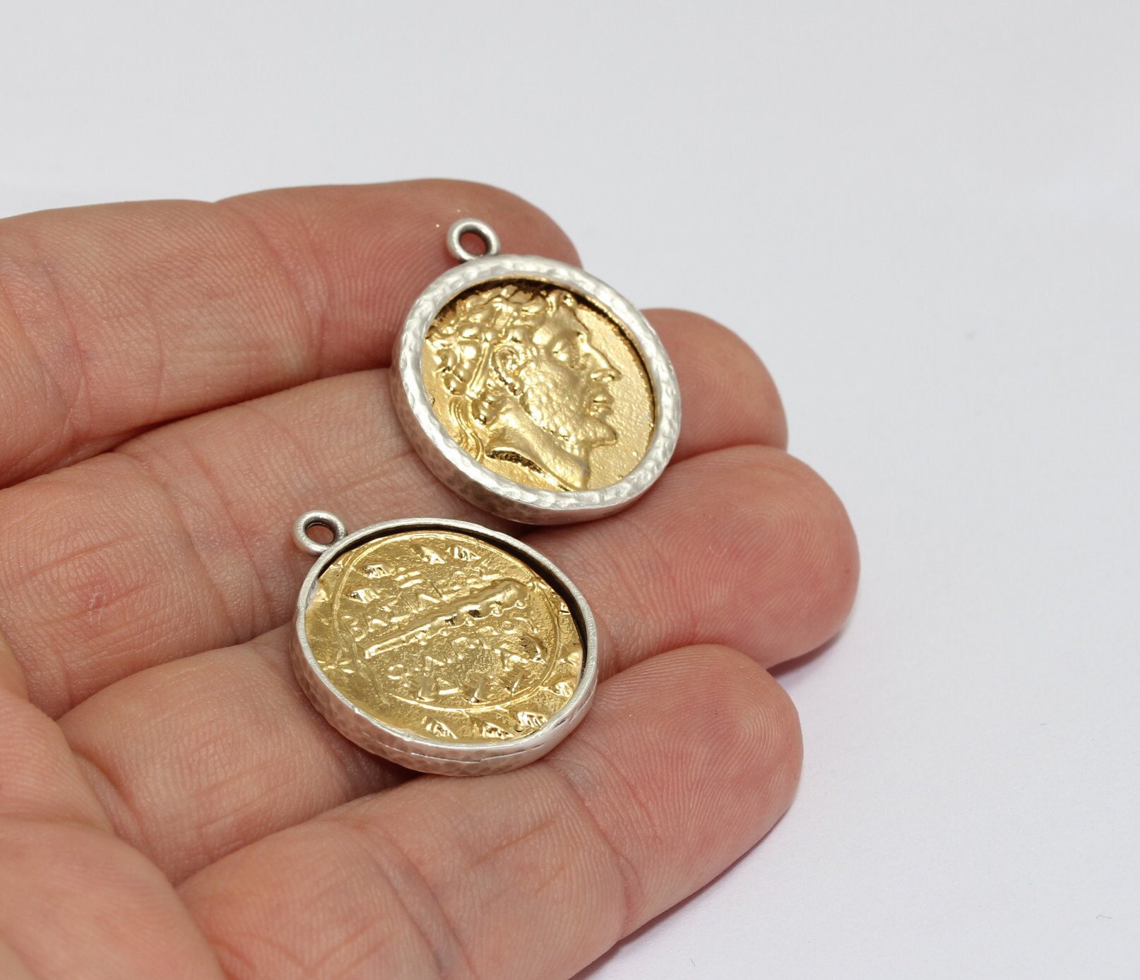22x25mm 24k Shiny Gold Medallion Gold Greek Coins Antique | Etsy
