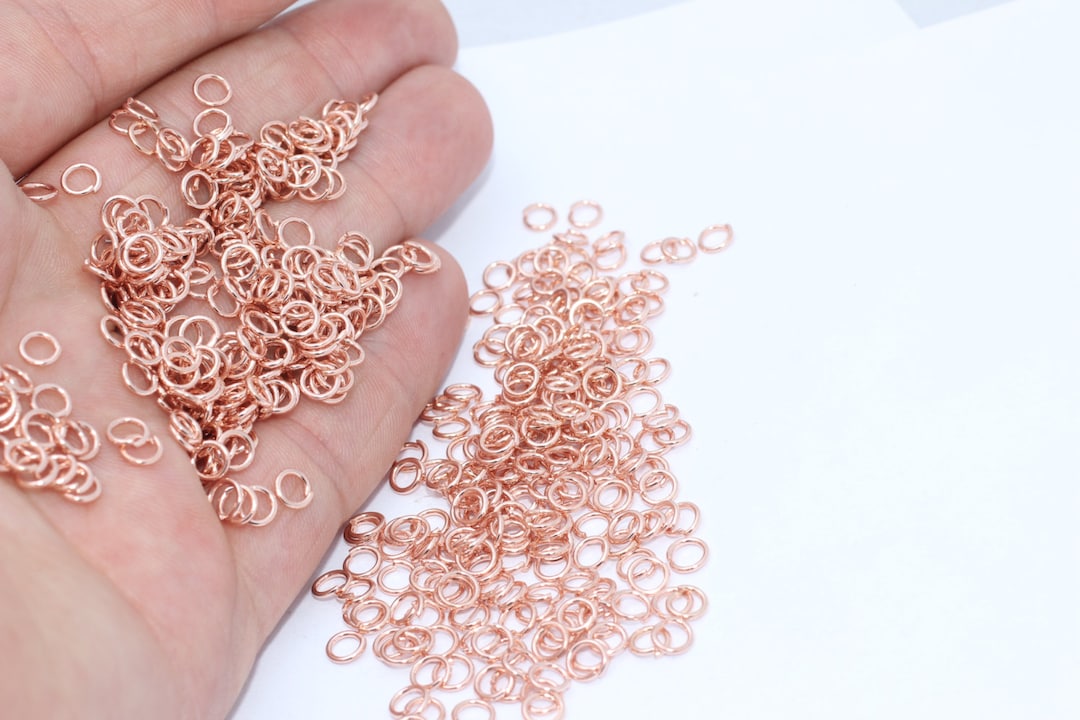 50 Pcs 20 Ga 5mm Rose Gold Jump Rings, Rose Gold Connector, Open Jump ...
