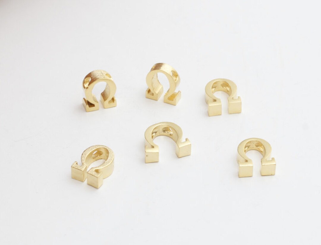 7x9mm 24k Matt Gold Omega Letter, Omega Letter, Greek Letters, Omega ...