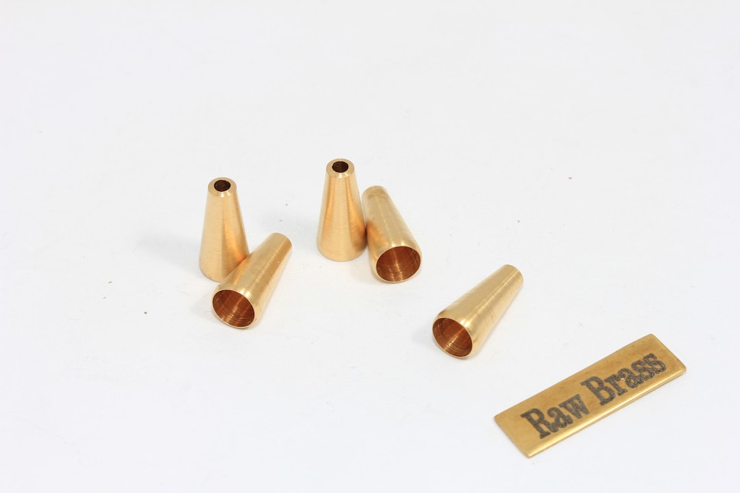 10 Pcs 15mm Raw Brass End Cap, Brass Cone Cap, Long End Cap, Tassel End ...