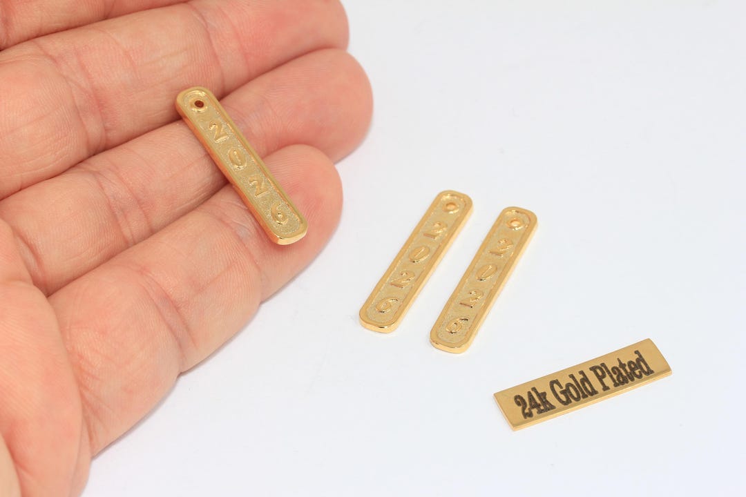 6x29mm 24k Shiny Gold Number Charms, New Year 2026 Bar Pendant, MLS95 ...