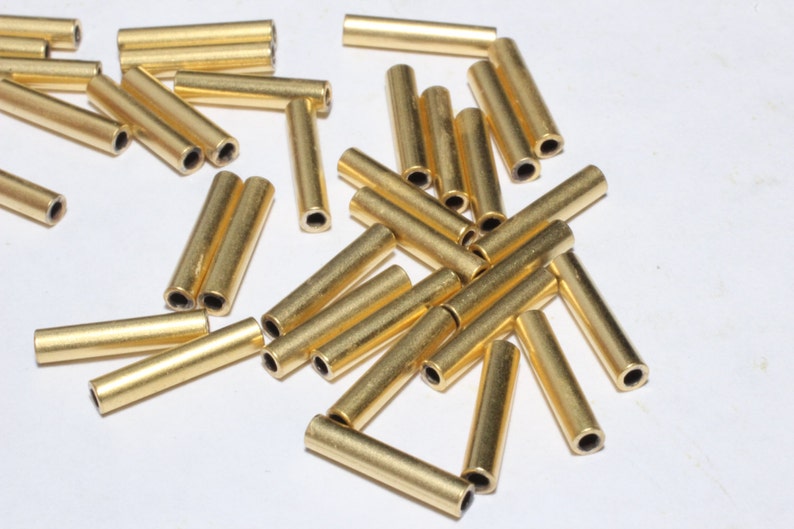 25 Pcs 2x10mm 24k Matt Gold Spacer Tubes, Tube Beads, Round Tubes ...