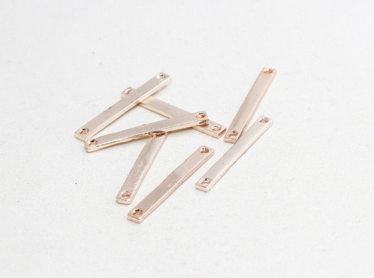 3 Pcs 3,5x30mm Rose Gold Bar, Two Hole Bars, Bracelet Connector, Long ...