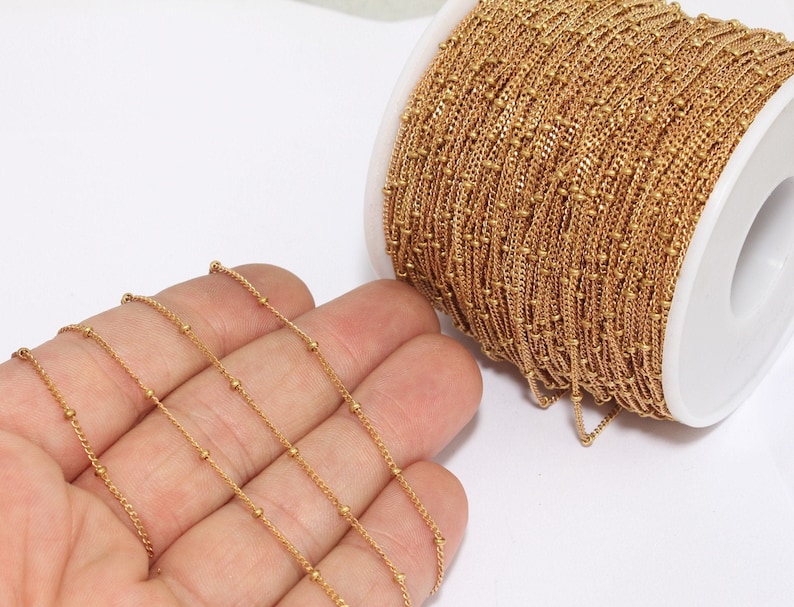 12mm Raw Brass Ball Chains Satellite Chains Beaded Chain | Etsy