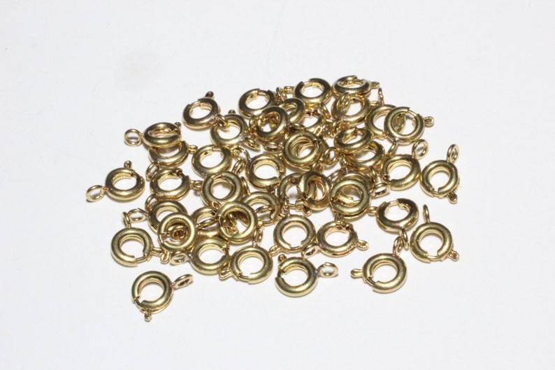 6mm Raw Brass Spring Clasp, Round Clasp, Ring Clasps, Spring Clasp, Raw ...