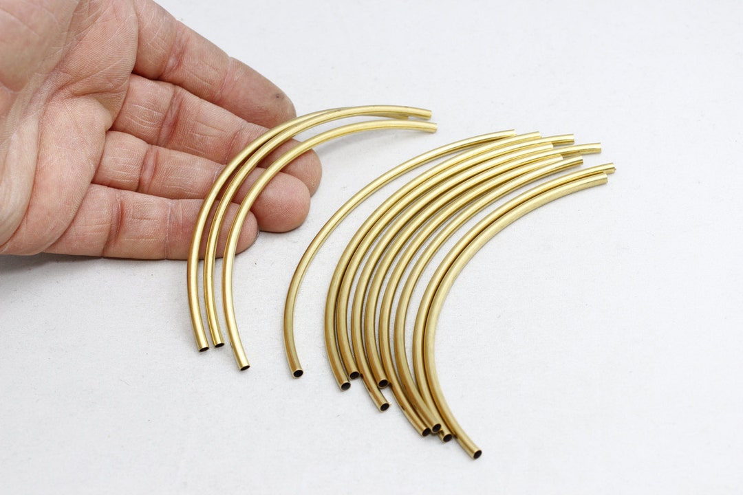Raw Brass 3x110mm Curved Tubes, Curved Tubes, Oval Tubes, Collar ...