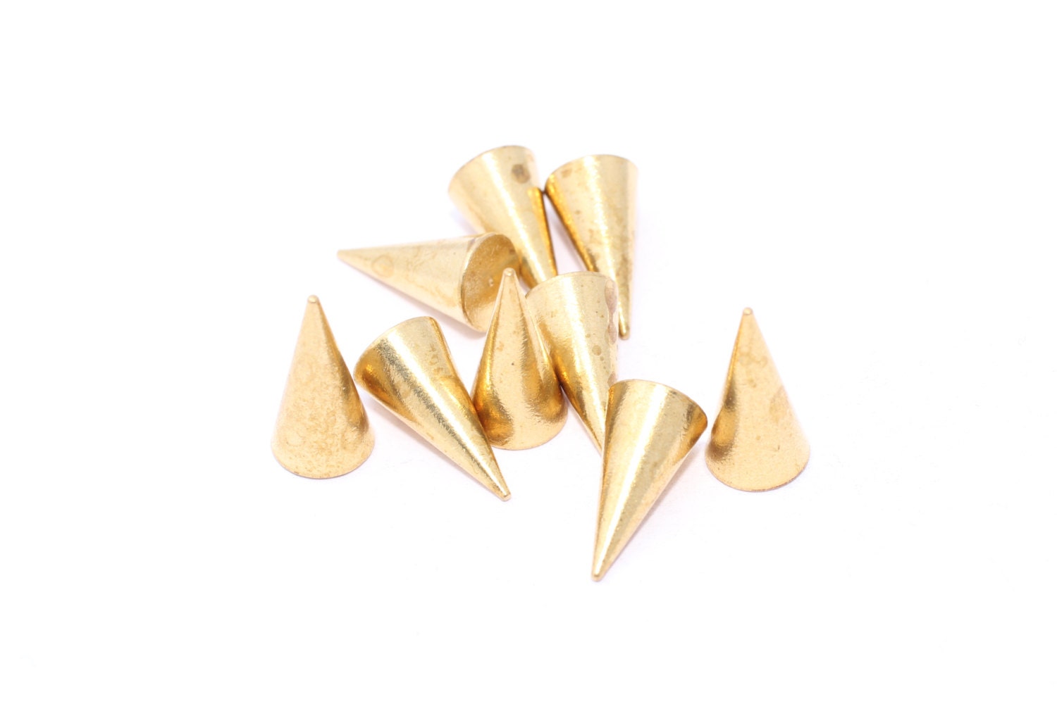 10 Pcs Raw Brass Spike Pendant (15x7.8mm) Spike Pendant , Spike Blank ...
