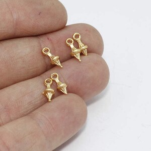 4x11mm 24k Shiny Gold Drop Charms, Mini Drop Charms, Spike Charms ...